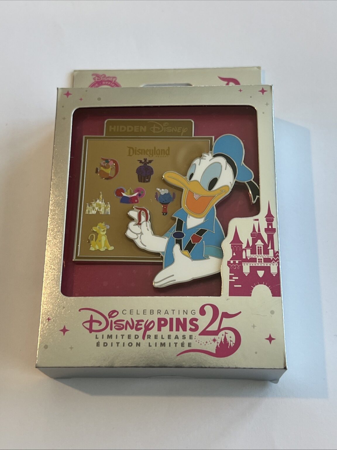 2025 Disneyland 25 Years Of Pin Trading Jumbo Donald Duck Pin LR In Box ...